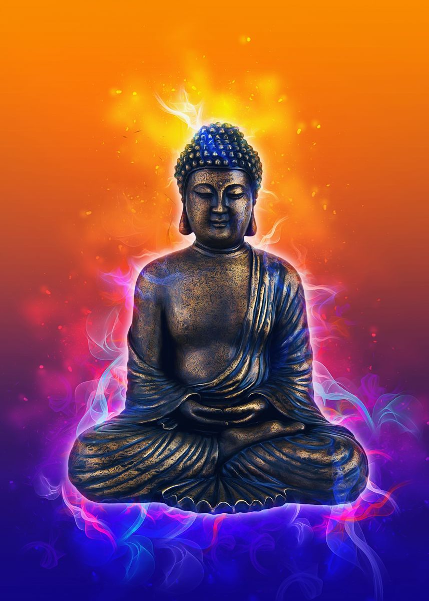 'Buddha Art' Poster, picture, metal print, paint by Ian Mitchell | Displate