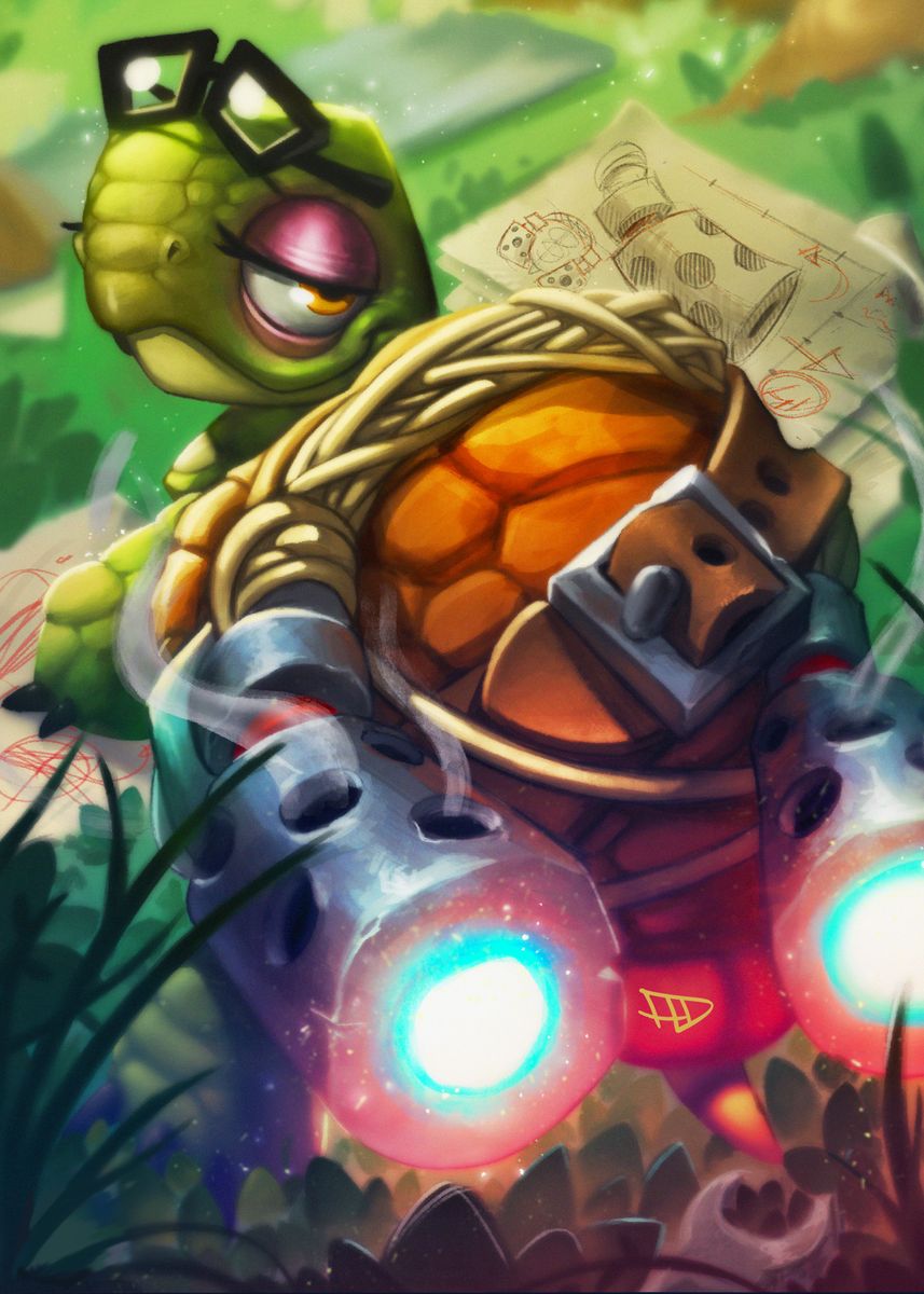 'Engineer turtle' Poster, picture, metal print, paint by Federico ...