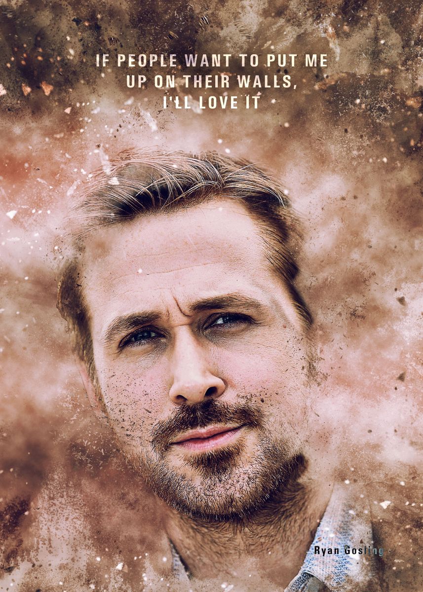 'Ryan Gosling Portrait' Poster by Uros Piculin | Displate