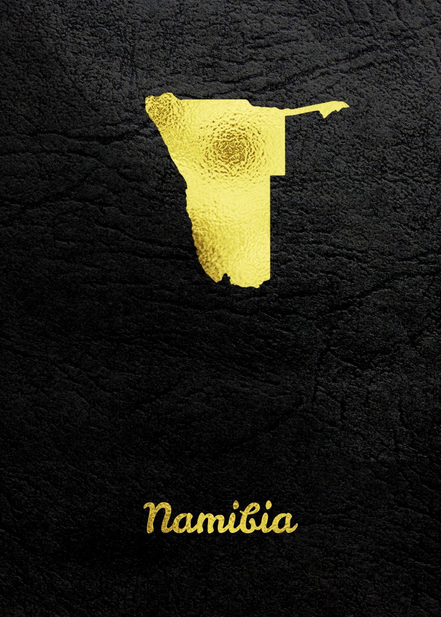 'Golden Map Namibia' Poster by Waleed Bin Khalid | Displate
