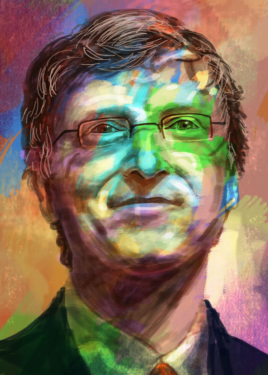 'Bill Gates' Poster, picture, metal print, paint by Muralidharan Alagar ...