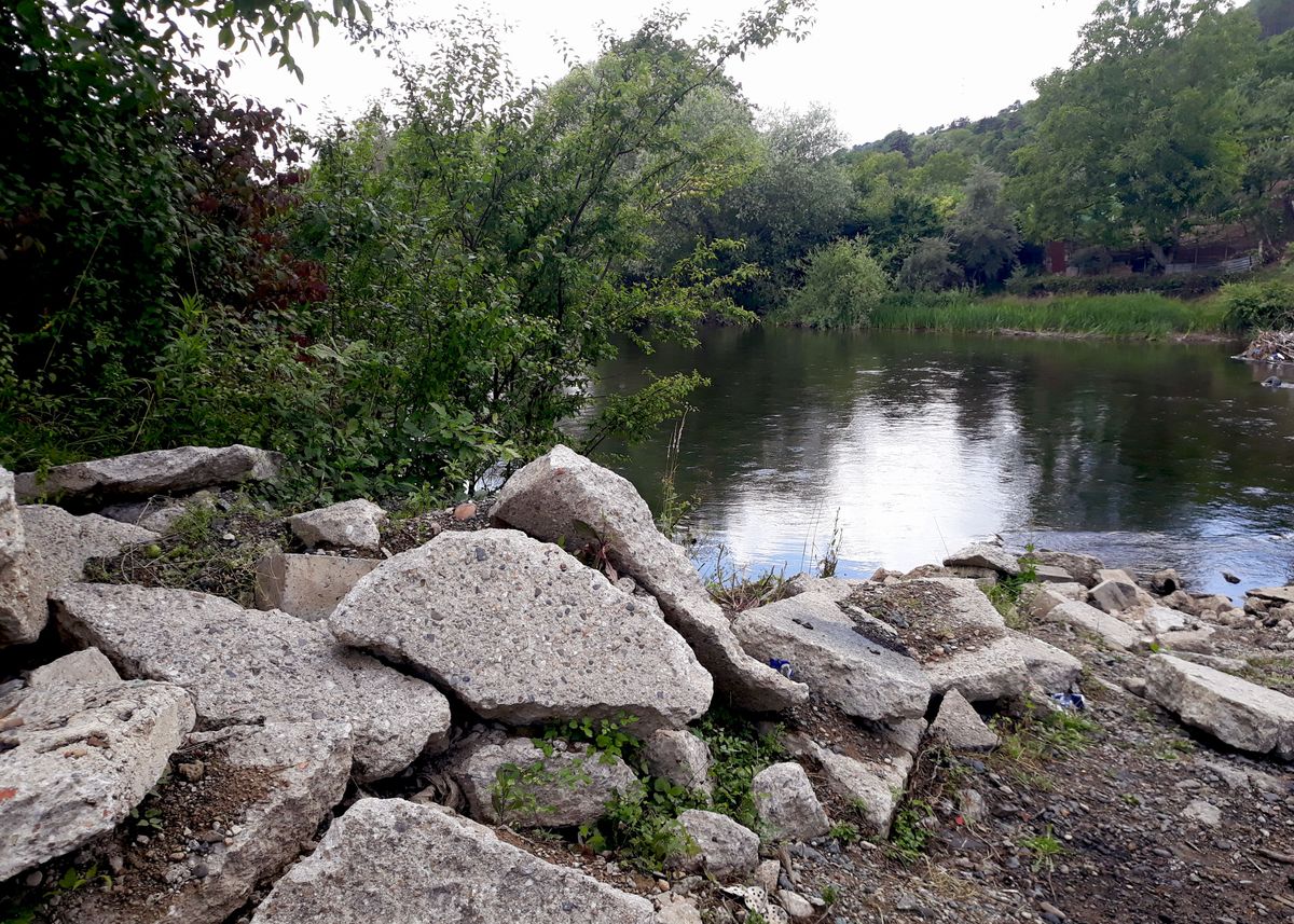 'Rocky riverside' Poster by Edy Art Space | Displate