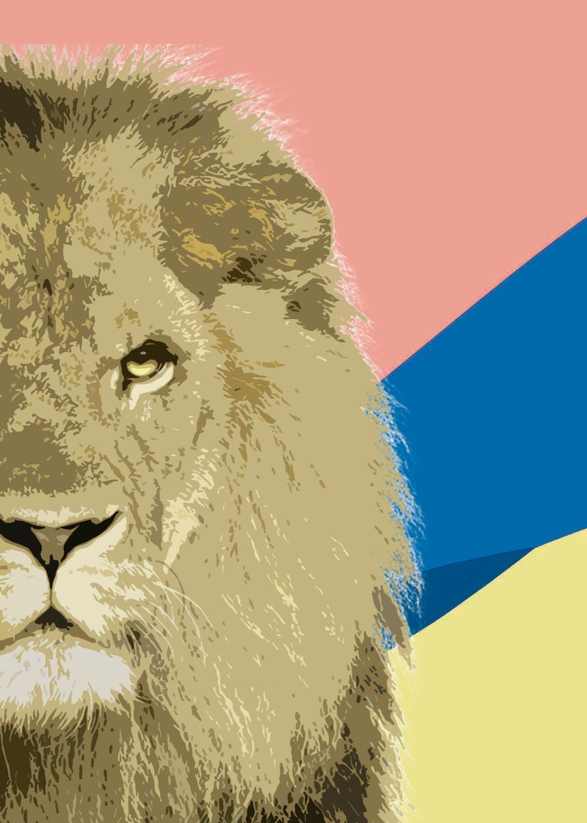 'Yellow Lion ' Poster by Taffy | Displate
