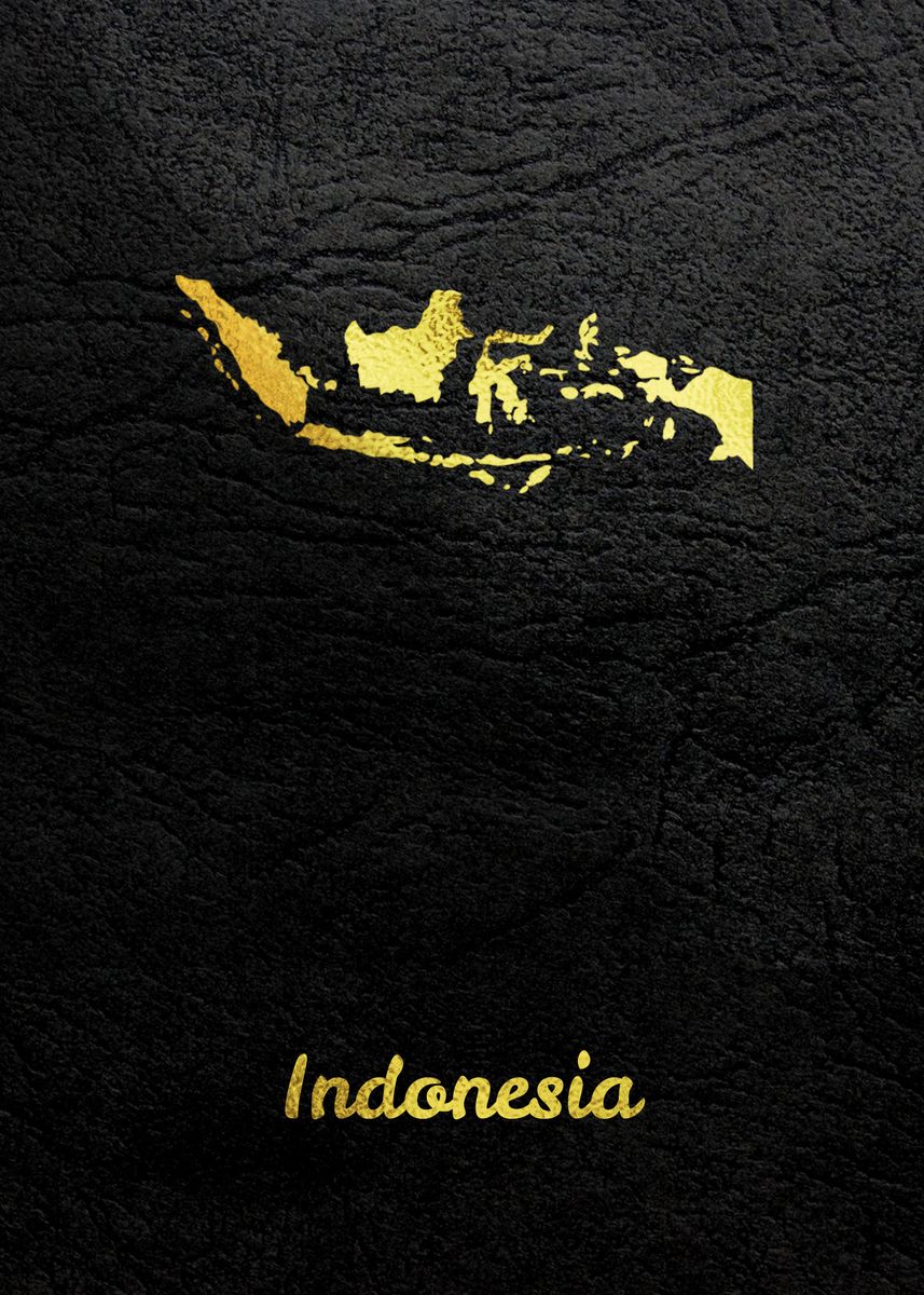 'Golden Map Indonesia' Poster, picture, metal print, paint by Waleed ...
