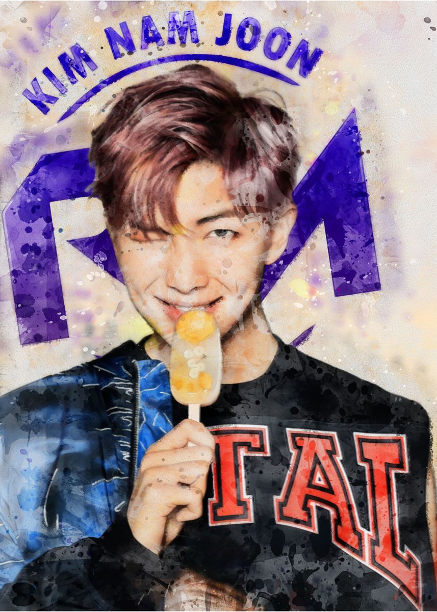 'RM BTS Watercolor kpop' Poster by Geeky posters store | Displate