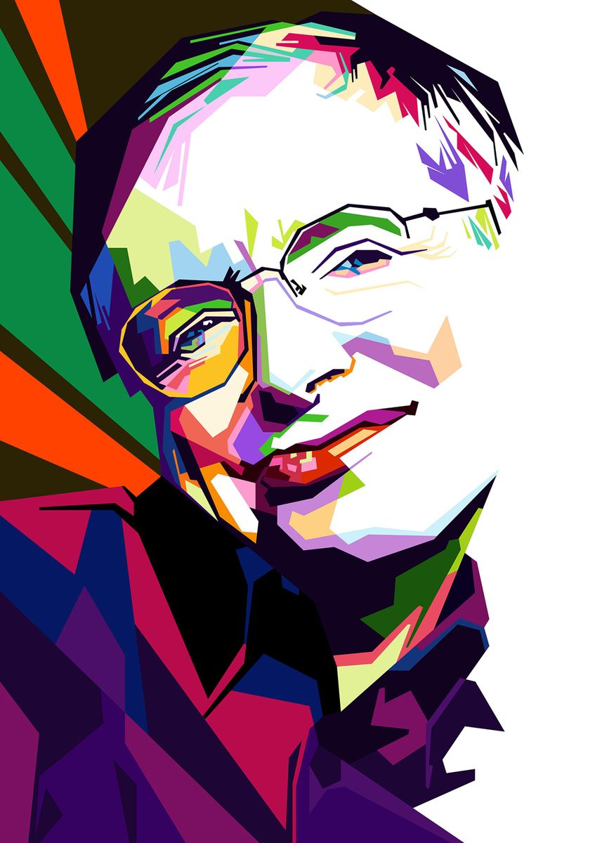 'Stephen Hawking' Poster, picture, metal print, paint by Sobri Alkavie ...