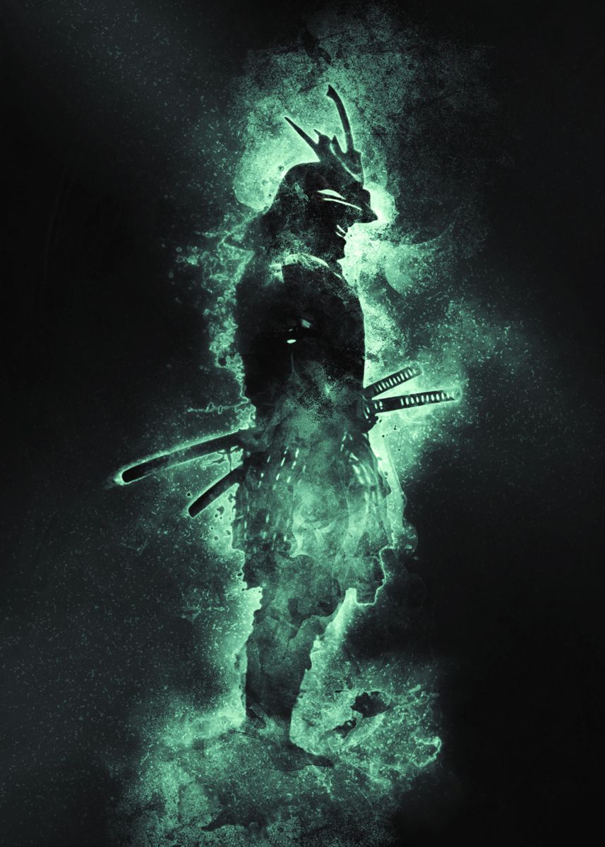 'samurai green' Poster, picture, metal print, paint by Trần Văn Dũng ...