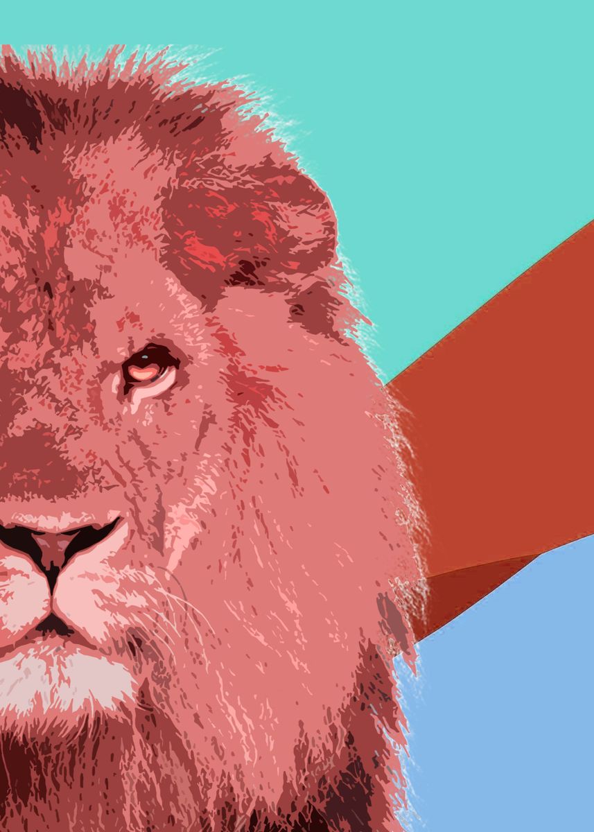 'Red Lion' Poster, picture, metal print, paint by Taffy | Displate
