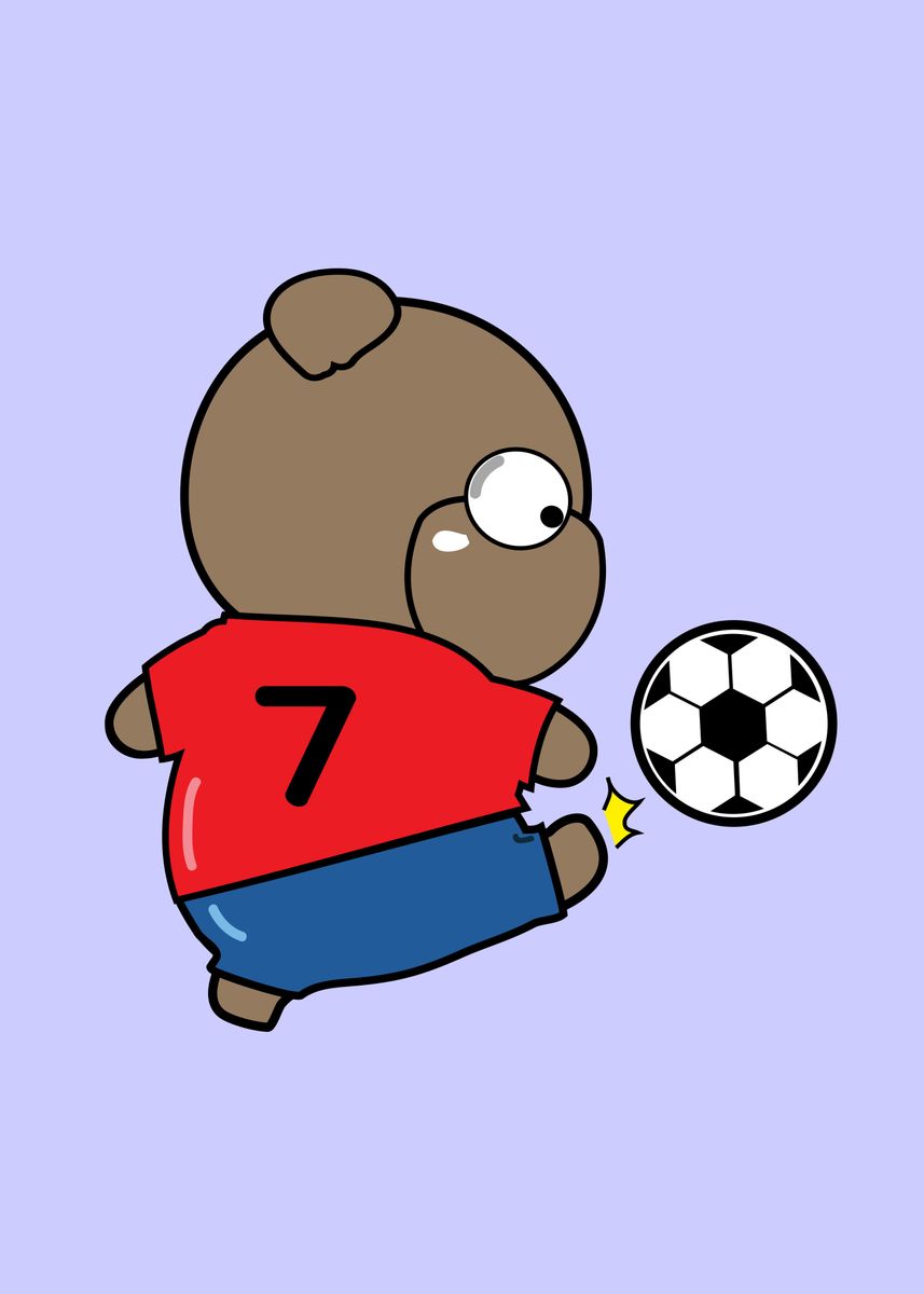 'CoCo Playing Football' Poster, picture, metal print, paint by Cindy ...