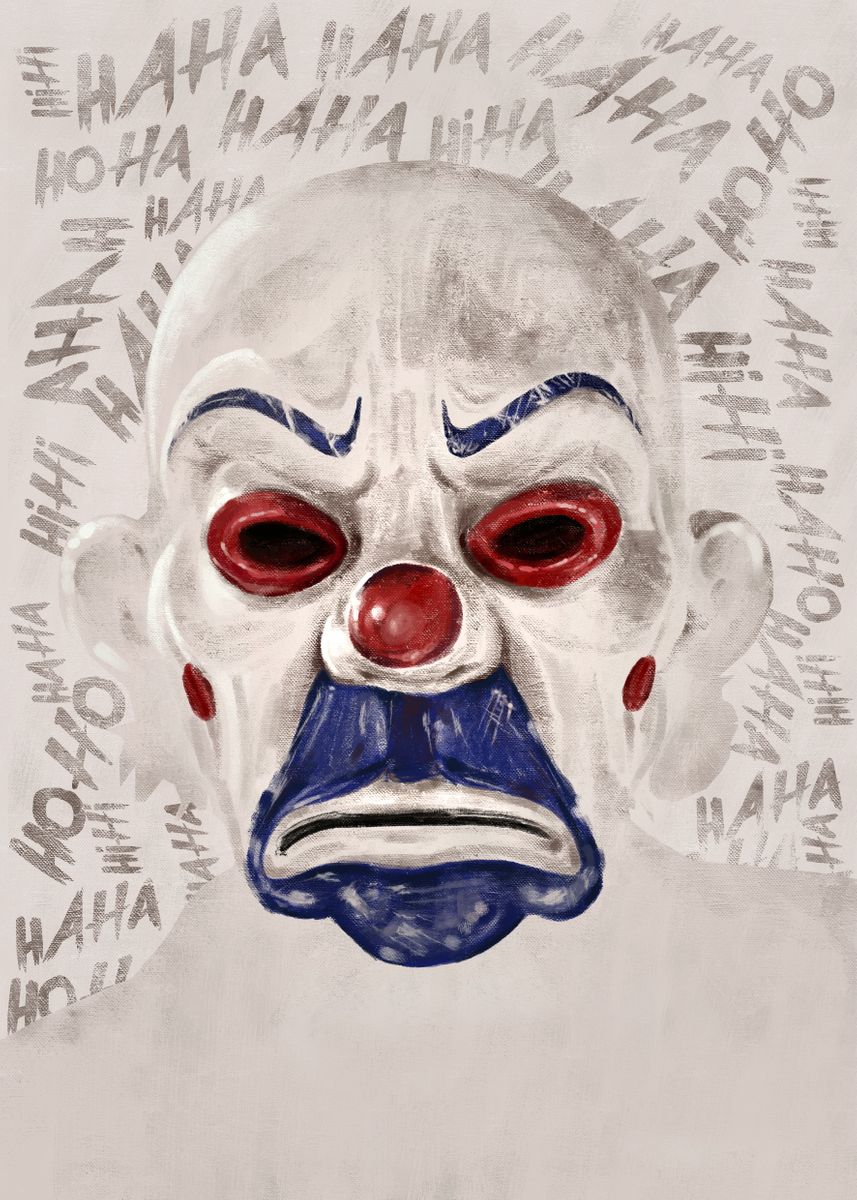 'Bozo Mask' Poster, picture, metal print, paint by Nihat Gokcen | Displate