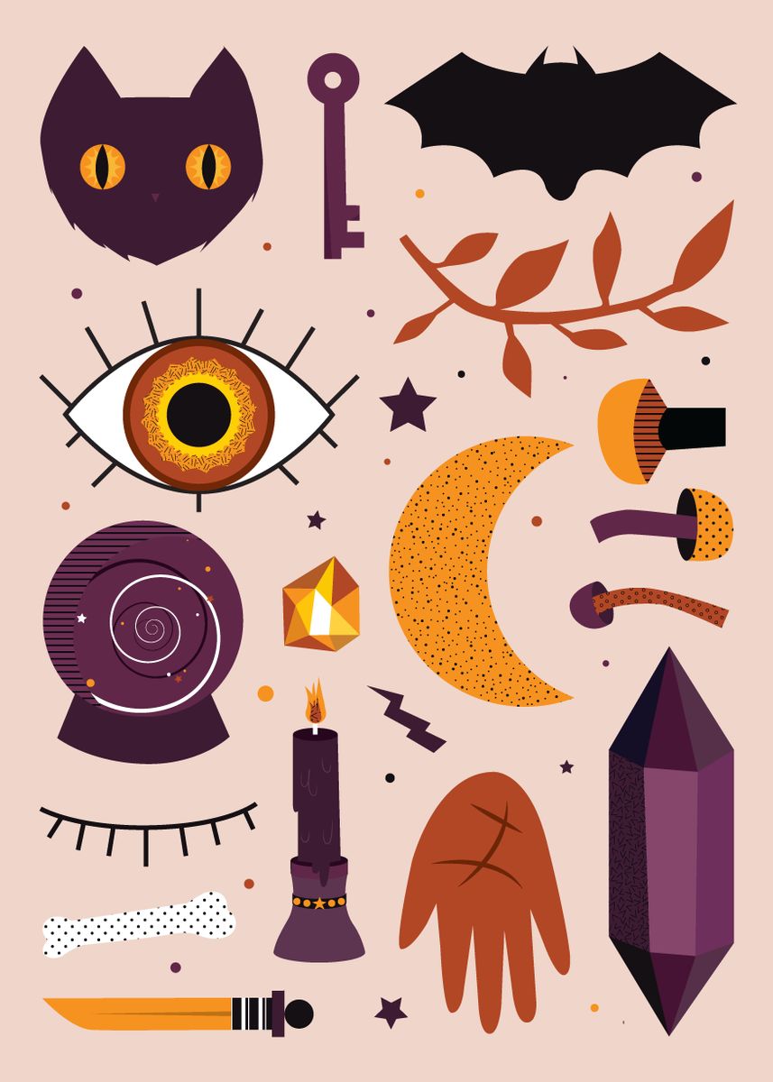 'Witchy flash sheet' Poster, picture, metal print, paint by Shannon ...