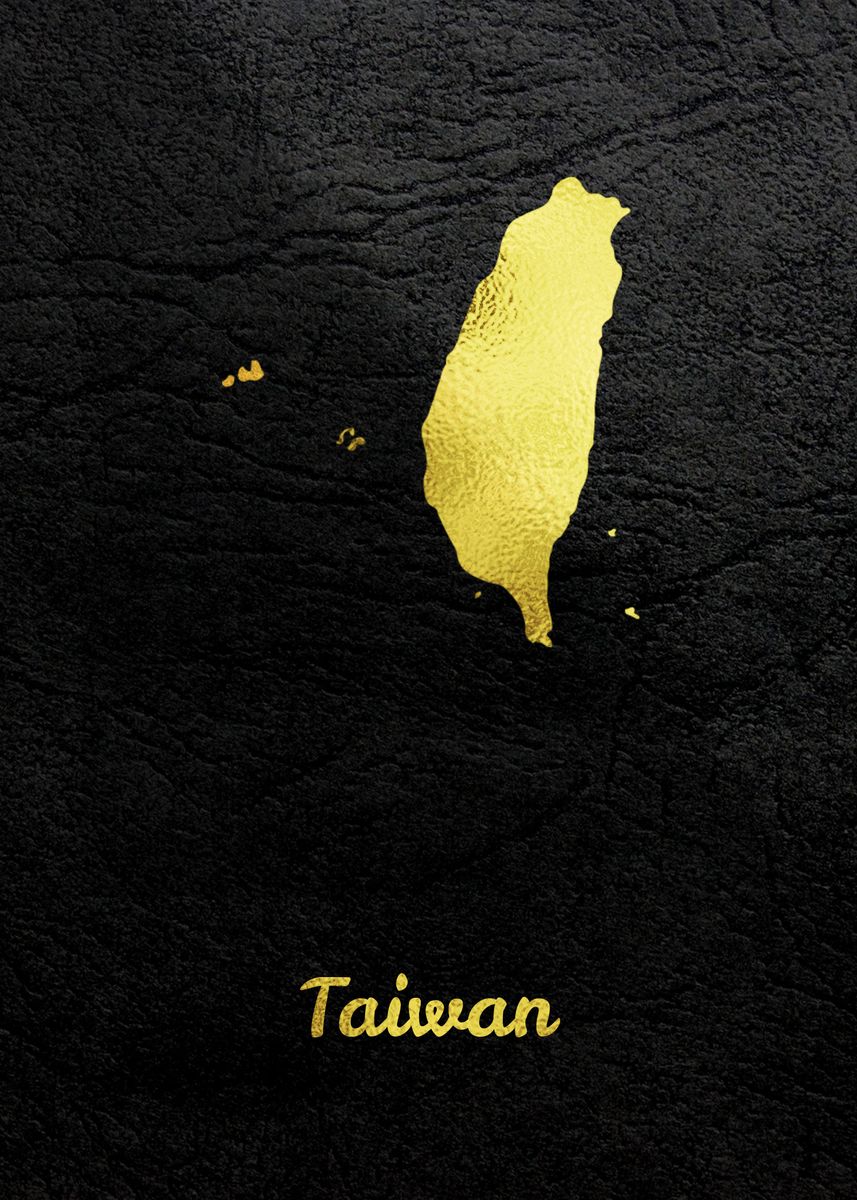 'Golden Map Taiwan' Poster by Waleed Bin Khalid | Displate