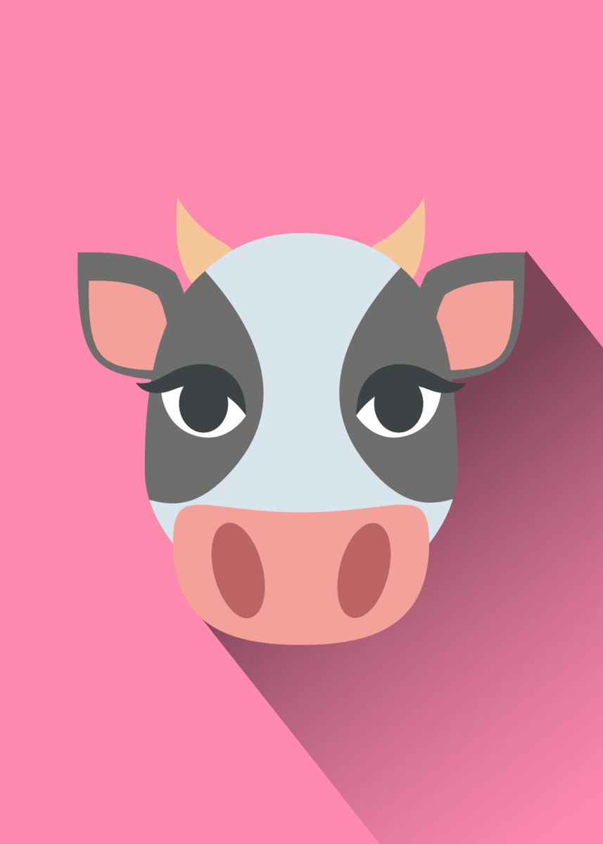 'Cow Head' Poster, picture, metal print, paint by Maher Light | Displate