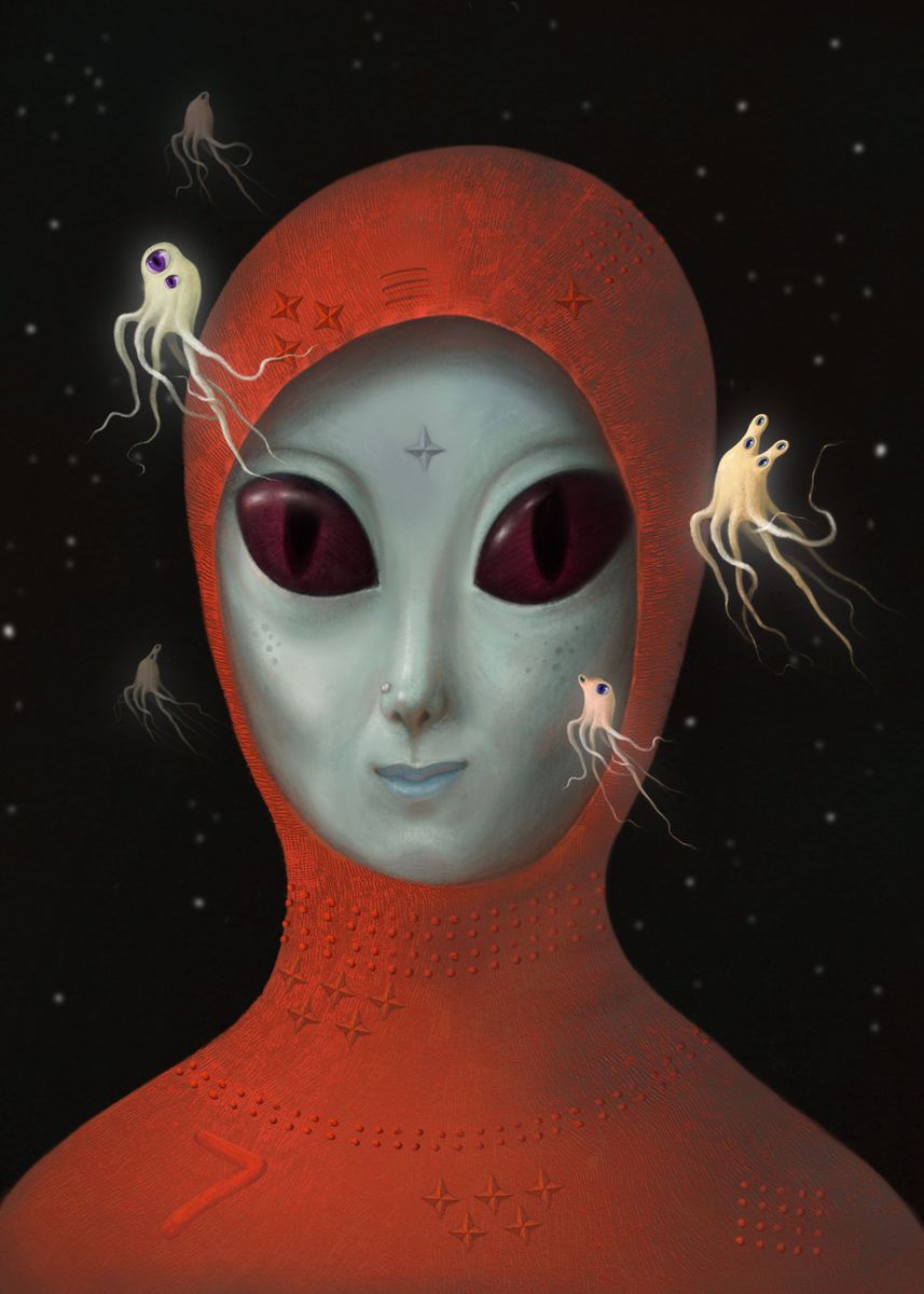 'Alien Visitor 7' Poster, picture, metal print, paint by Jorm Sangsorn ...