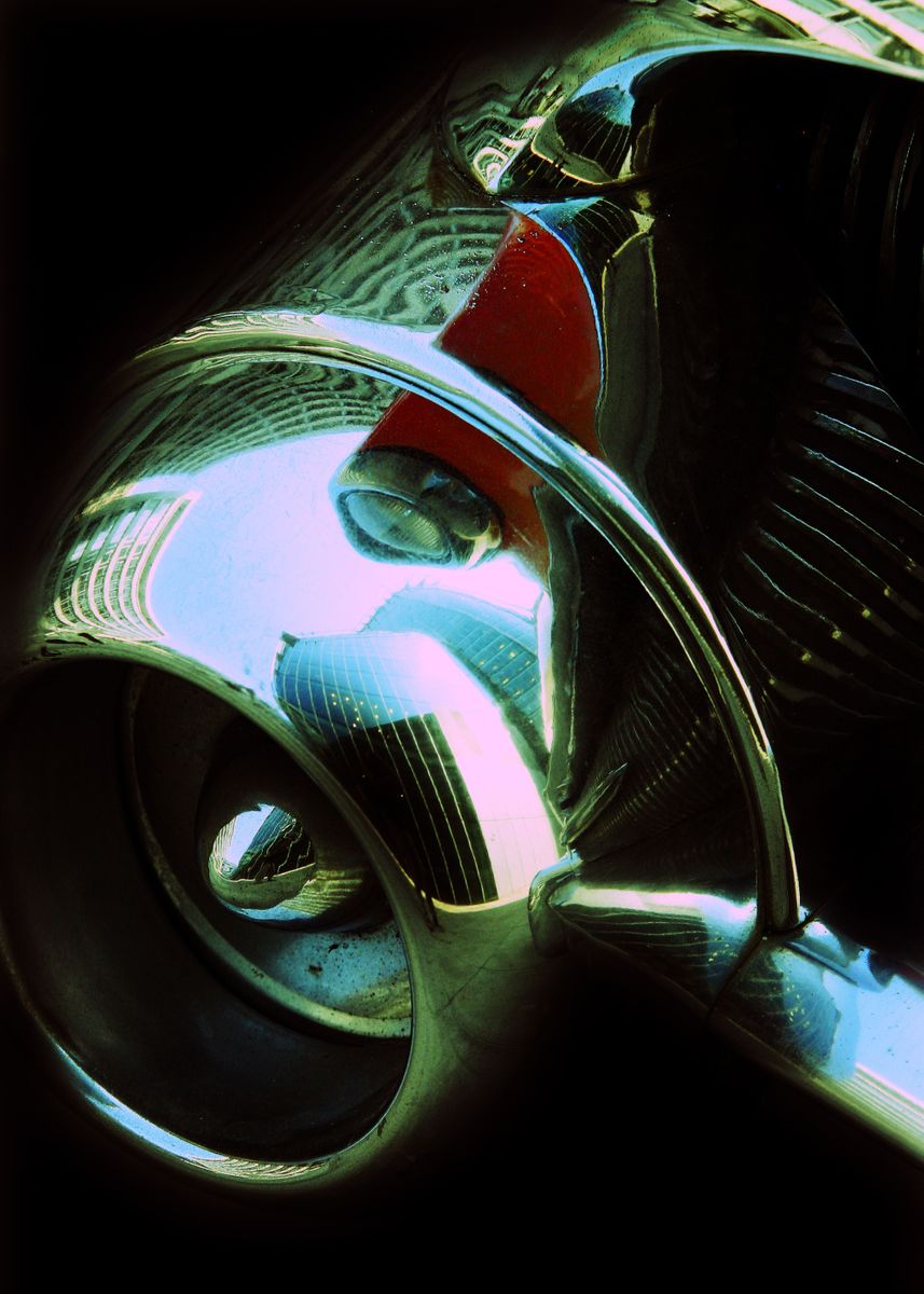 'Classic Car Reflection' Poster, picture, metal print, paint by ...