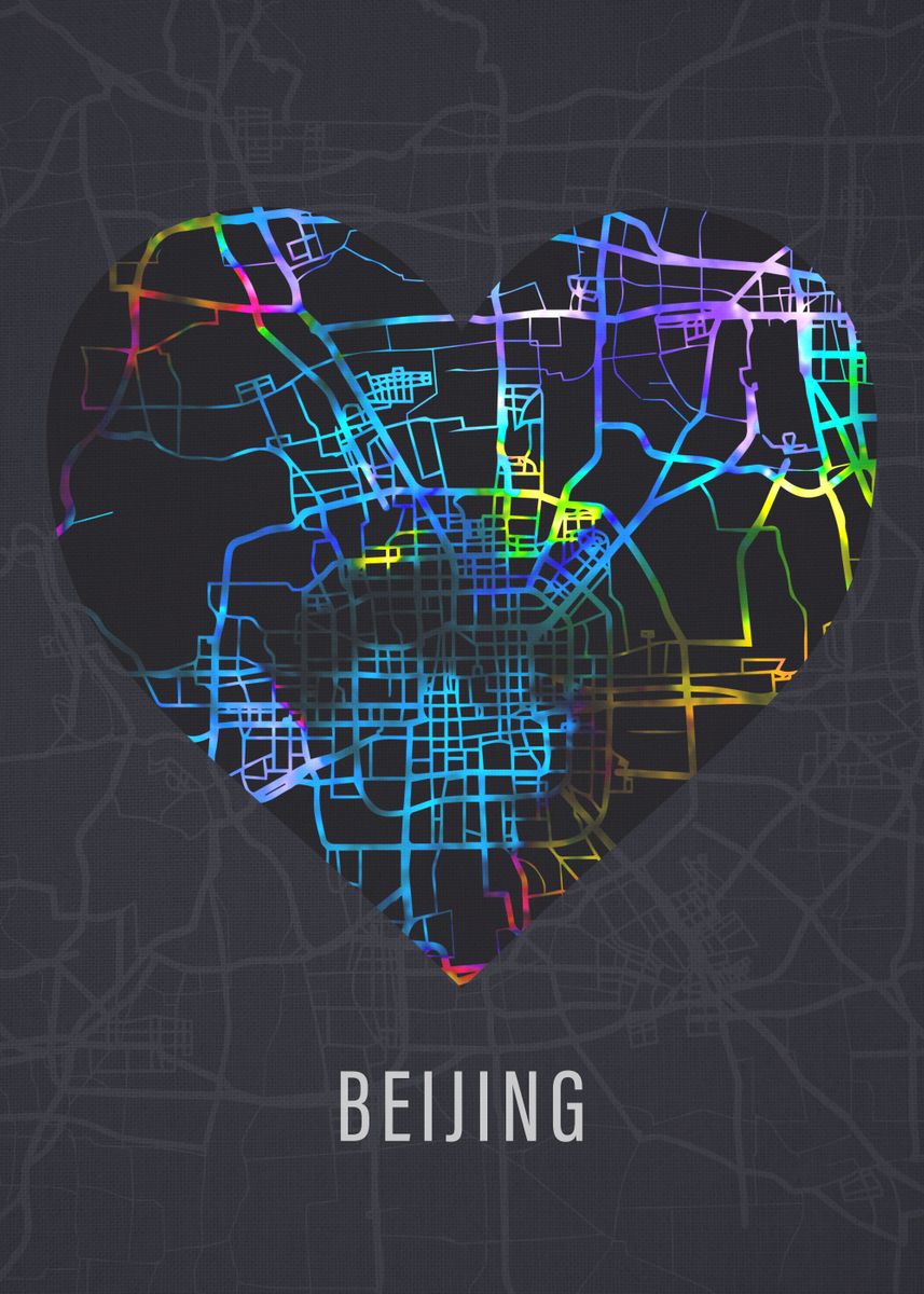 'Beijing China City Map' Poster by Design Turnpike | Displate