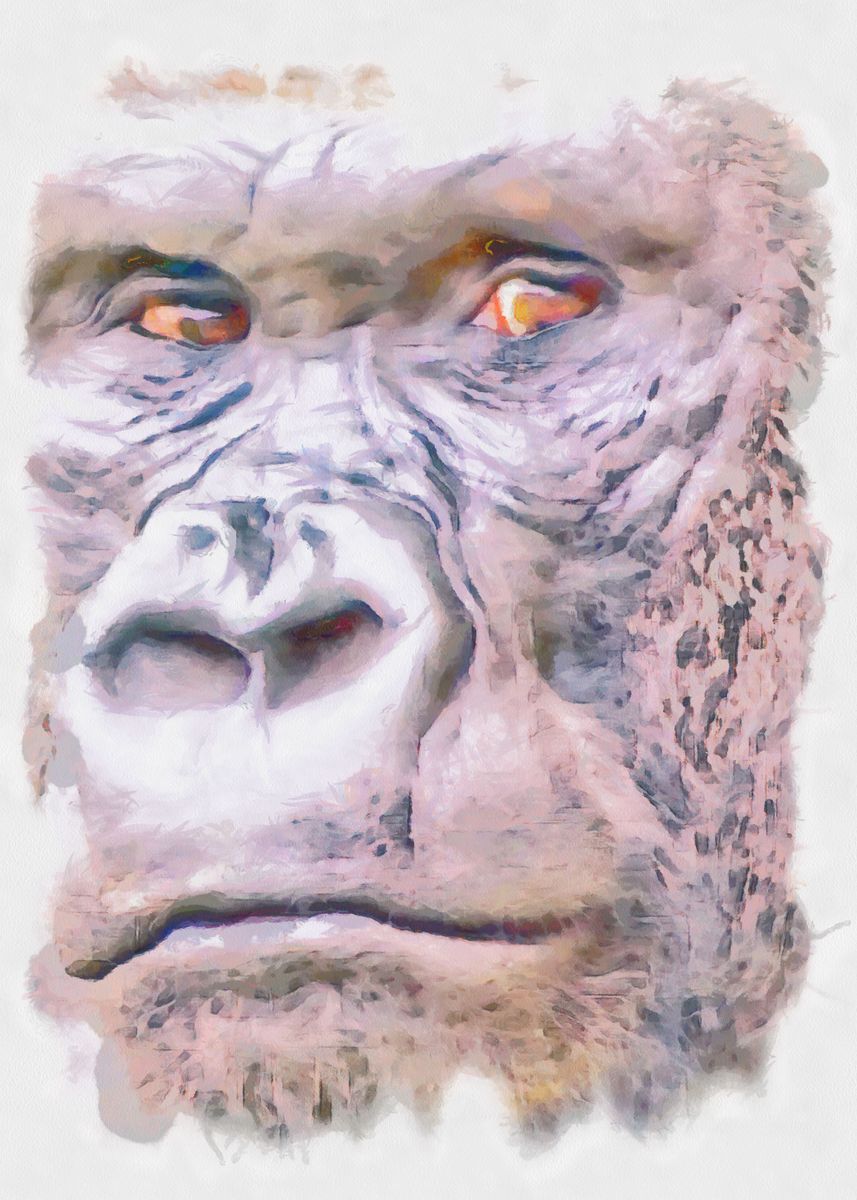 'Painted Primate' Poster, picture, metal print, paint by Allan Davis ...