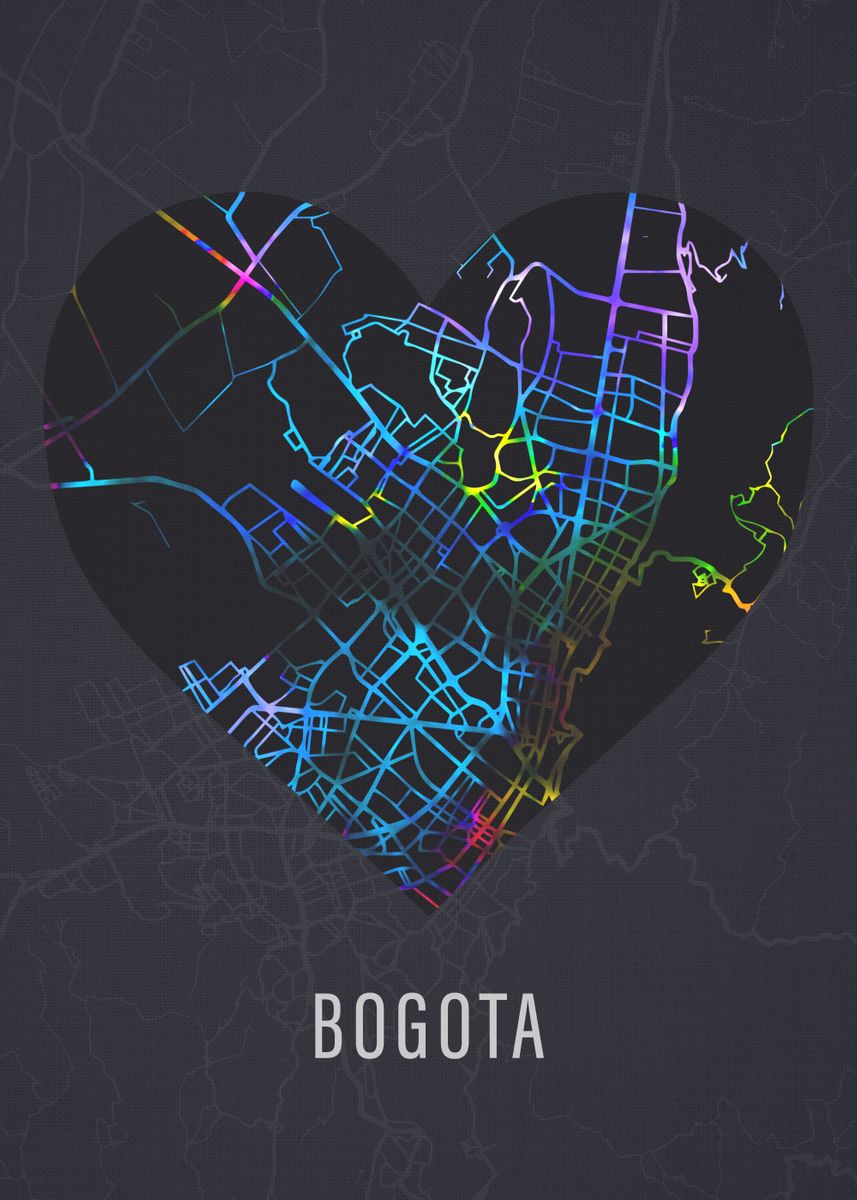 'Bogota Columbia City Map' Poster by Design Turnpike | Displate