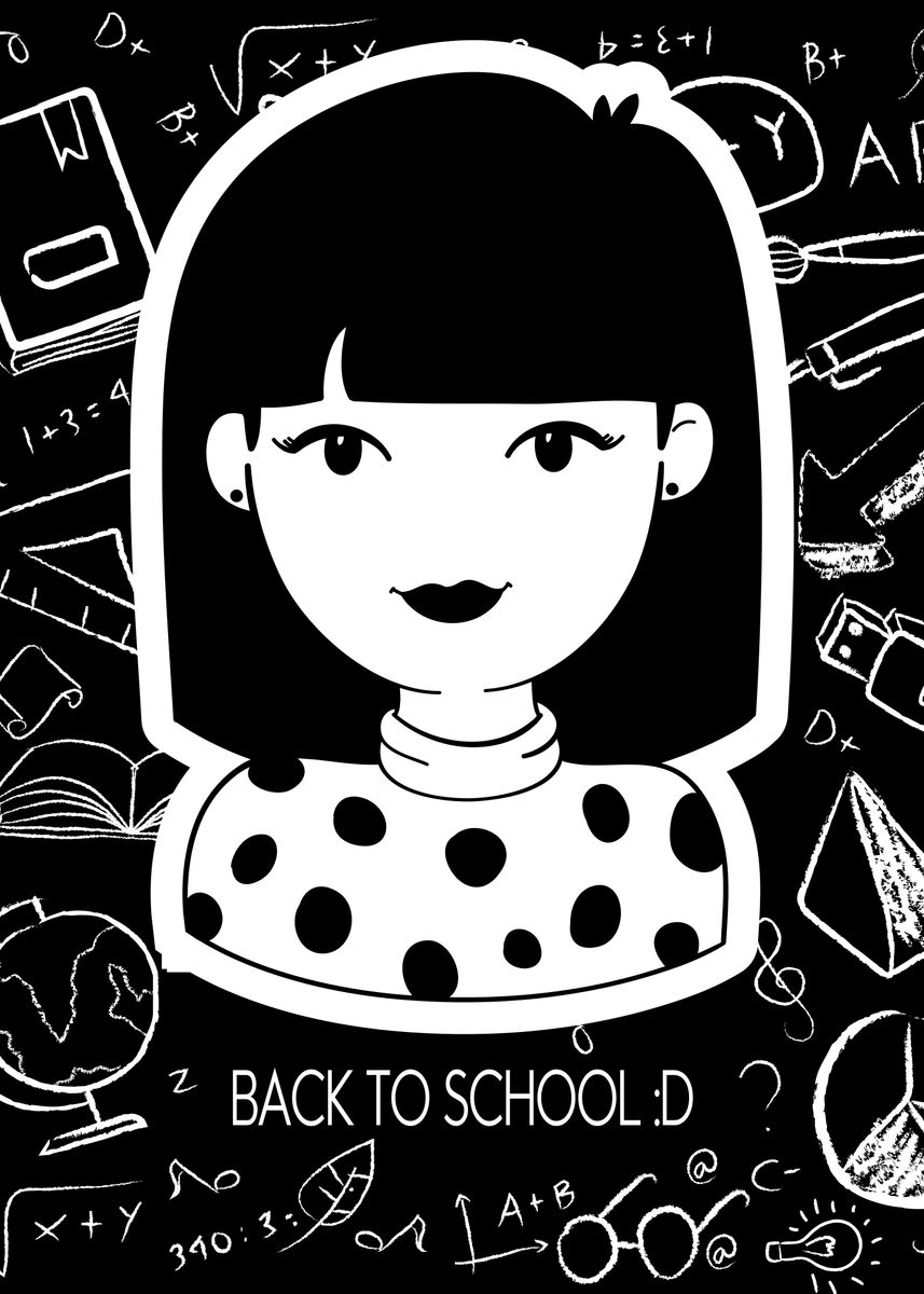'girls back to school ' Poster by Zamzam Art Design | Displate