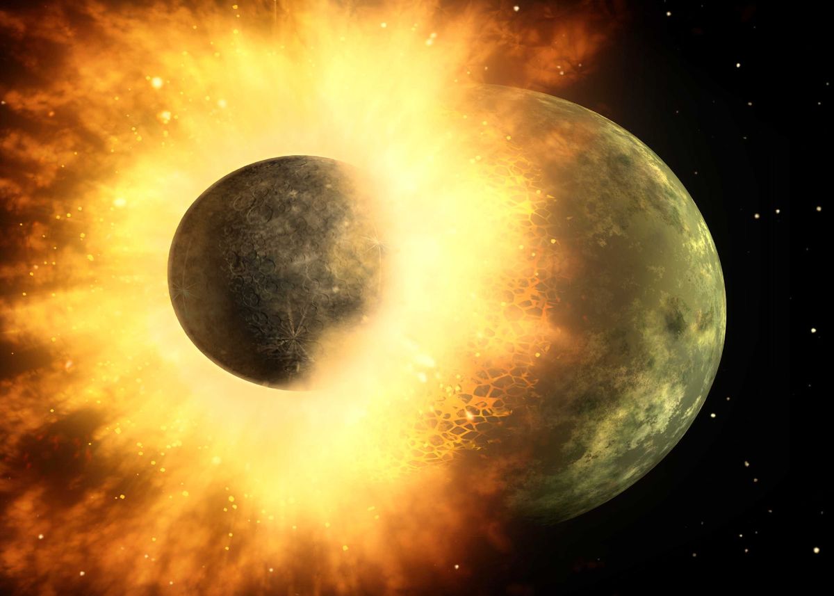 'When Planets Collide' Poster by Burl Collins | Displate