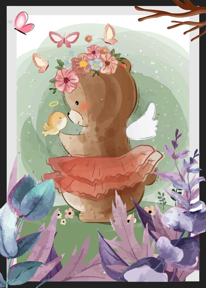 'cute bear' Poster by farid faizal | Displate