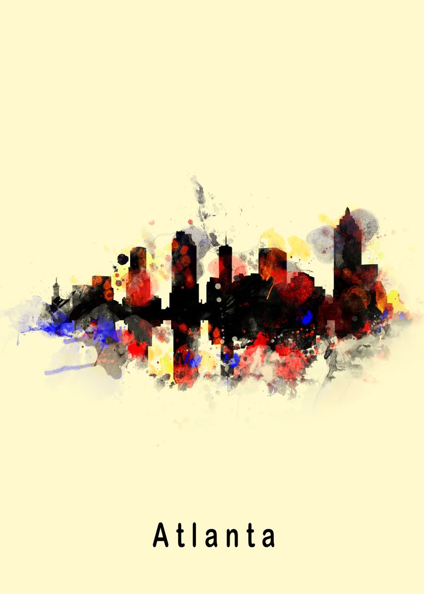 'Atlanta' Poster, picture, metal print, paint by Wpap Malang | Displate
