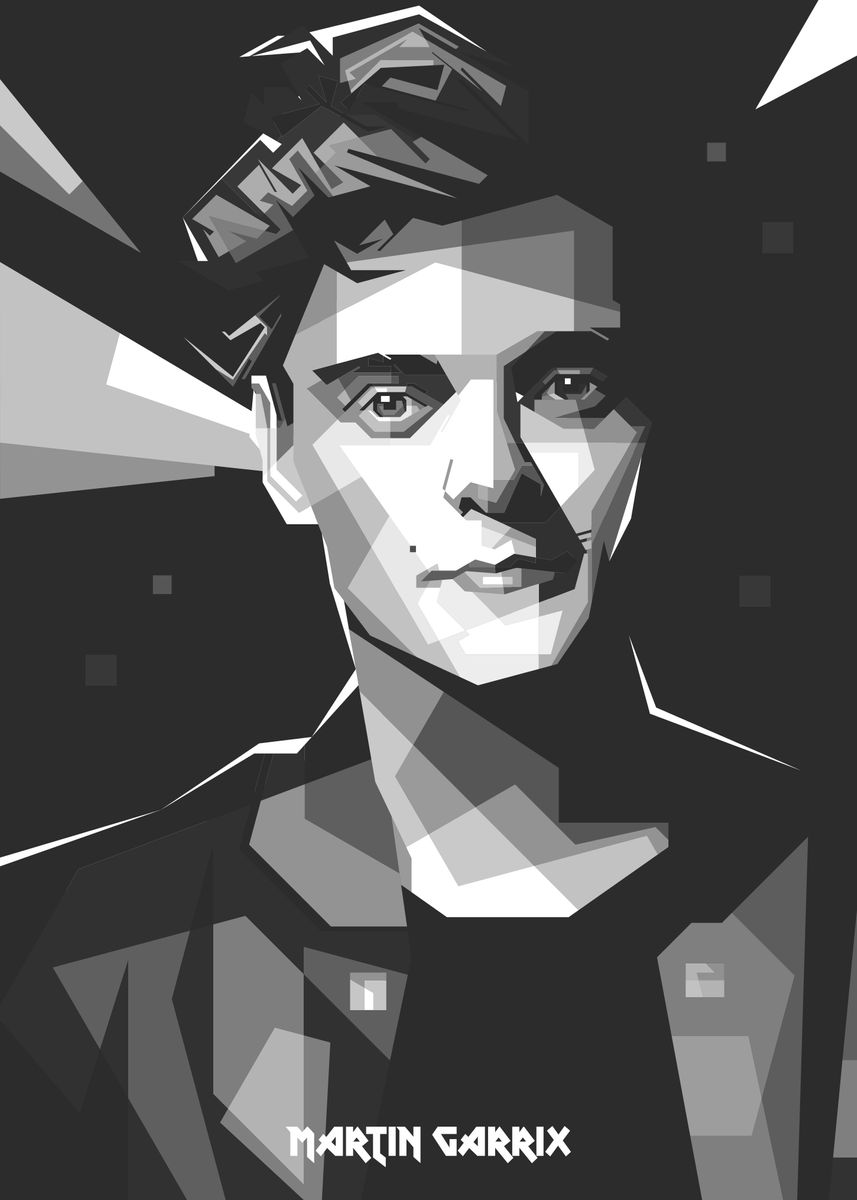 'MARTIN GARRIX BW WPAP' Poster, picture, metal print, paint by Paradox ...