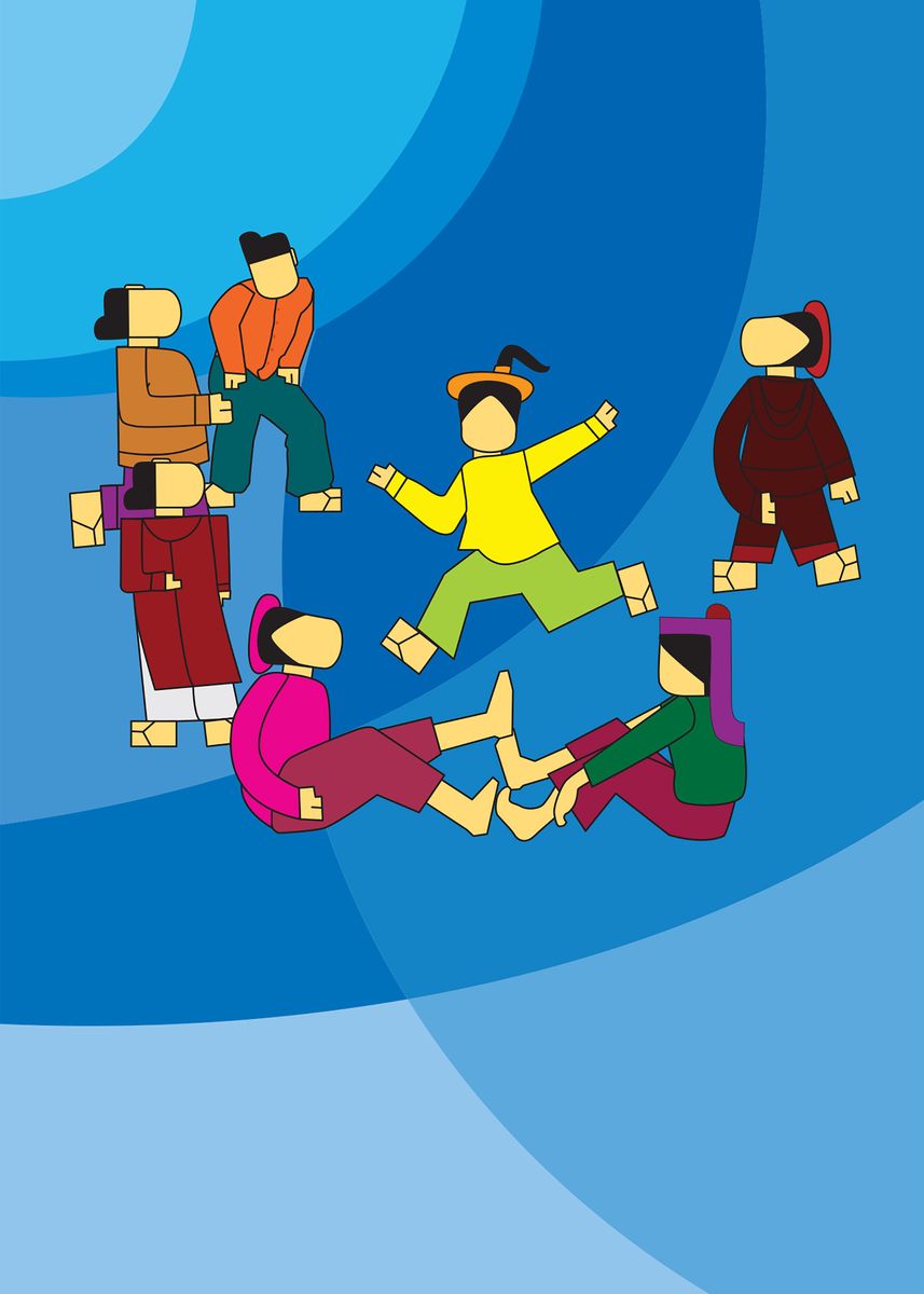 'Traditional folk games' Poster, picture, metal print, paint by Bang ...