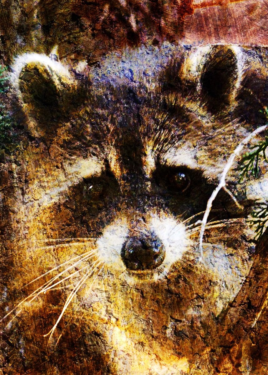 'Raccoon art 1' Poster, picture, metal print, paint by takumipark ...