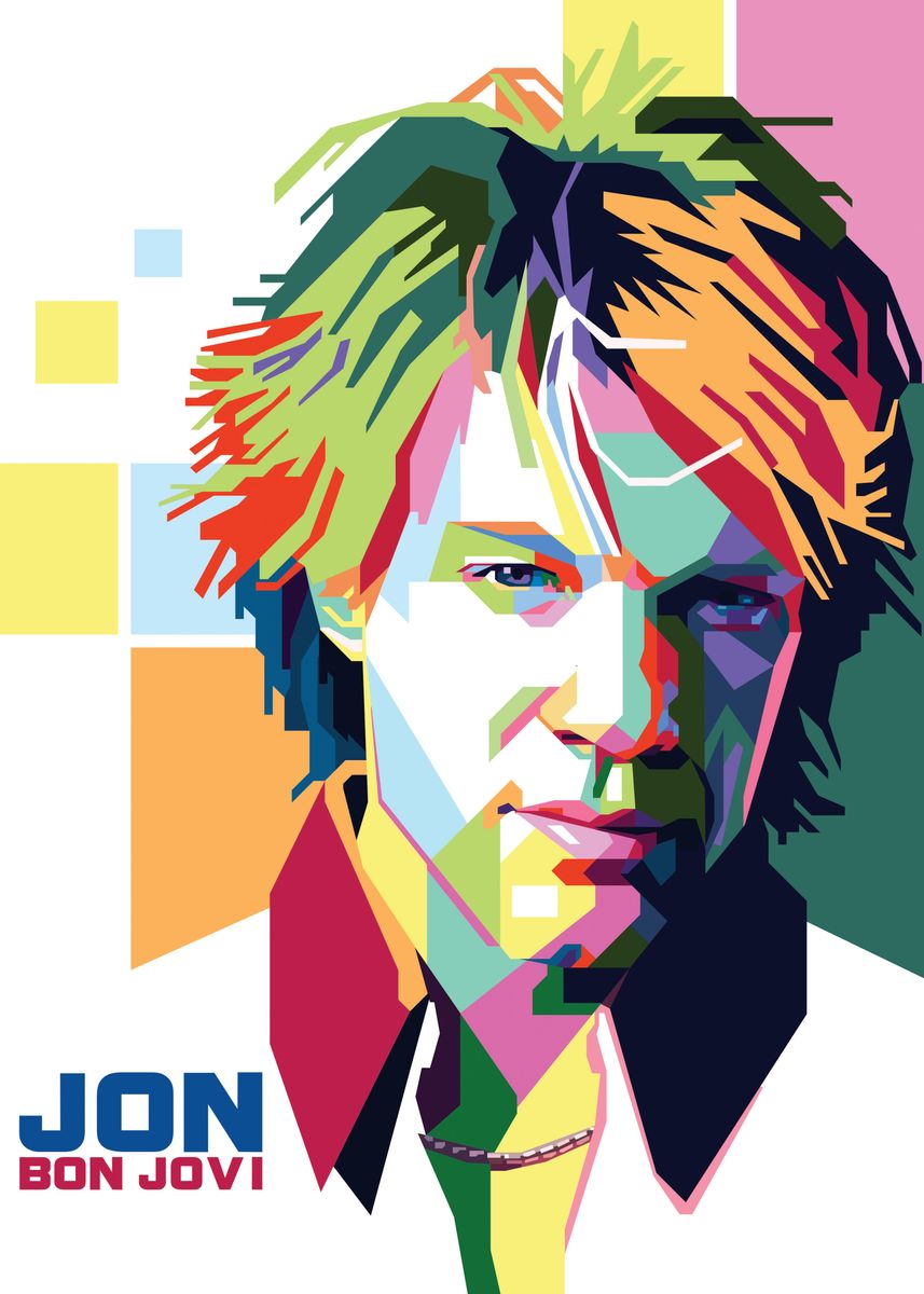 'Jon Bon Jovi' Poster, picture, metal print, paint by Mohamad Helmi ...