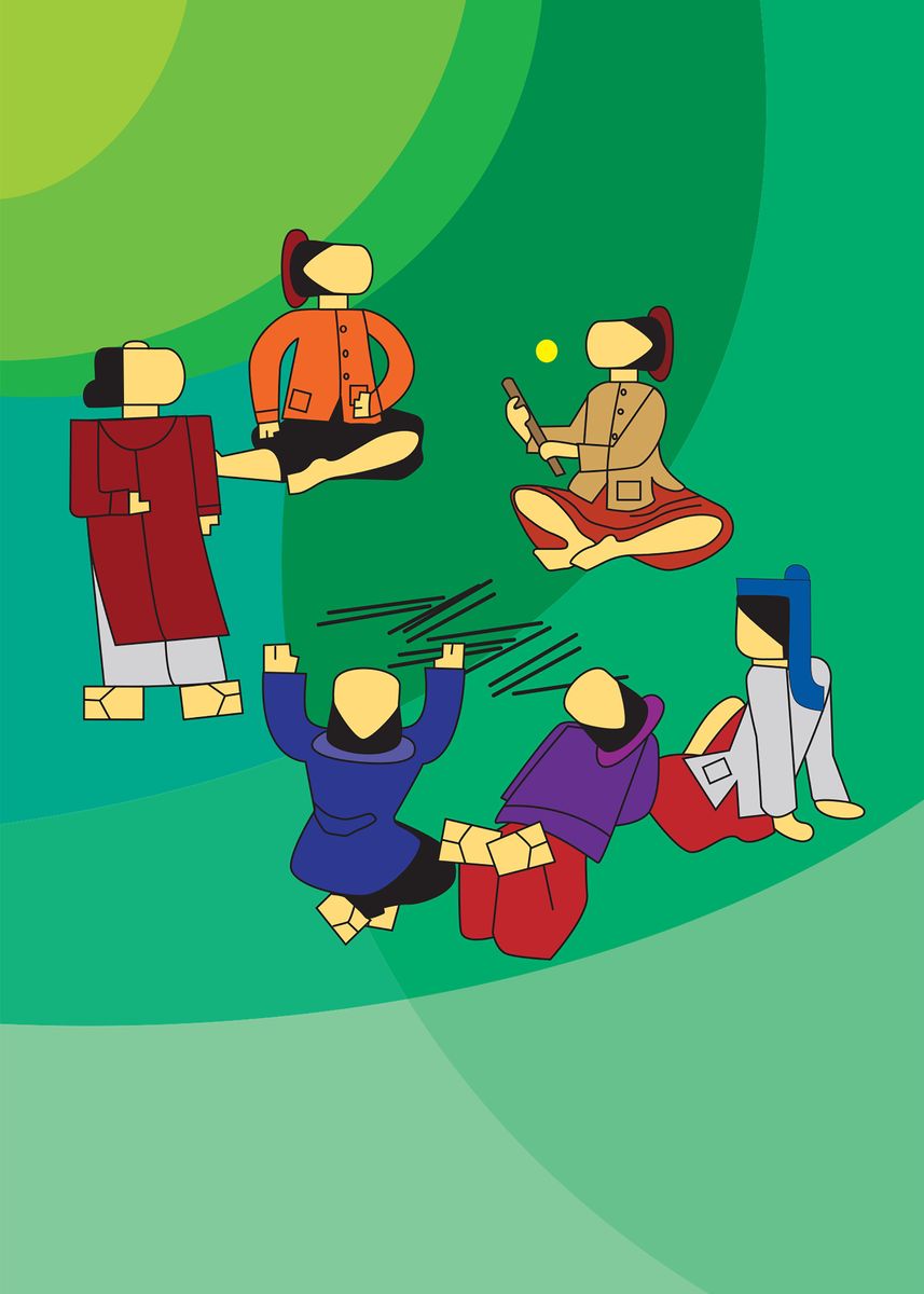 'Traditional folk games' Poster, picture, metal print, paint by Bang ...