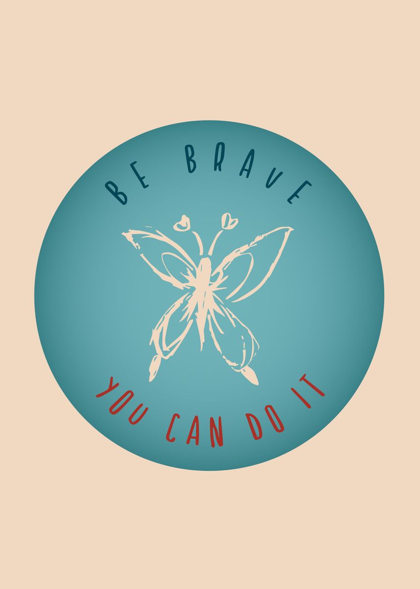 'Vintage Brave Butterfly 14' Poster, picture, metal print, paint by ...