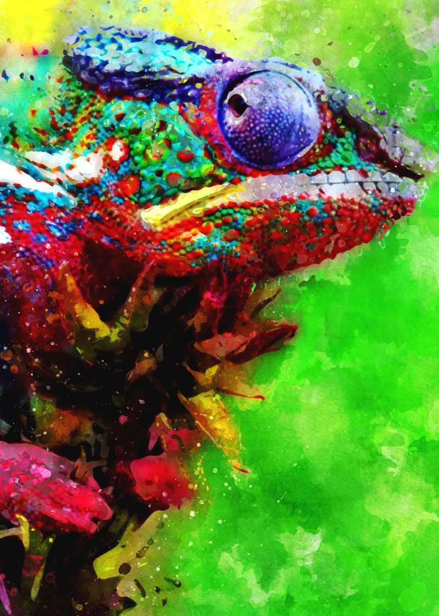 'Chameleon' Poster, picture, metal print, paint by herikurny27 ID ...