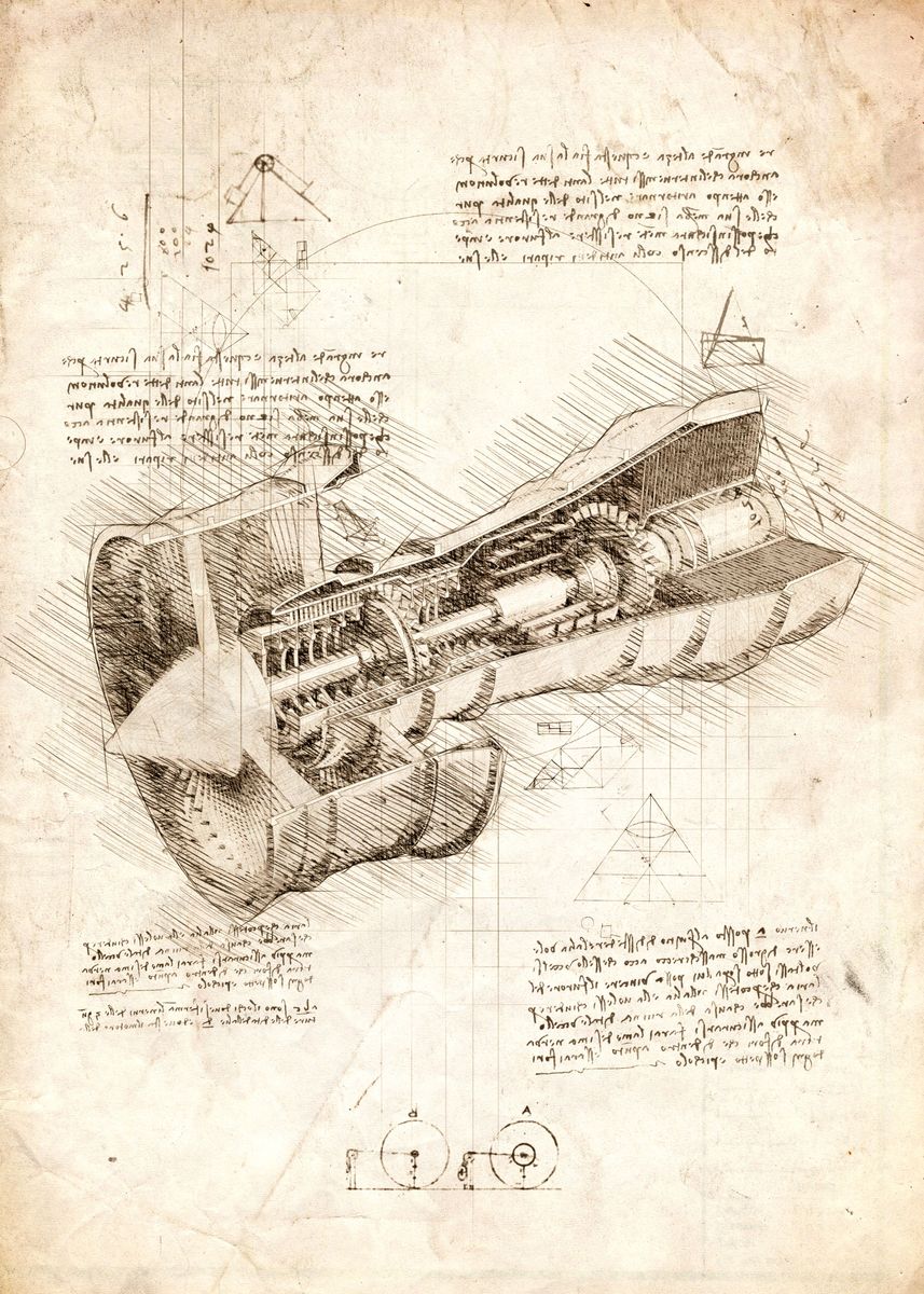 'Jet Engine Turbine' Poster, picture, metal print, paint by Cornel Vlad ...