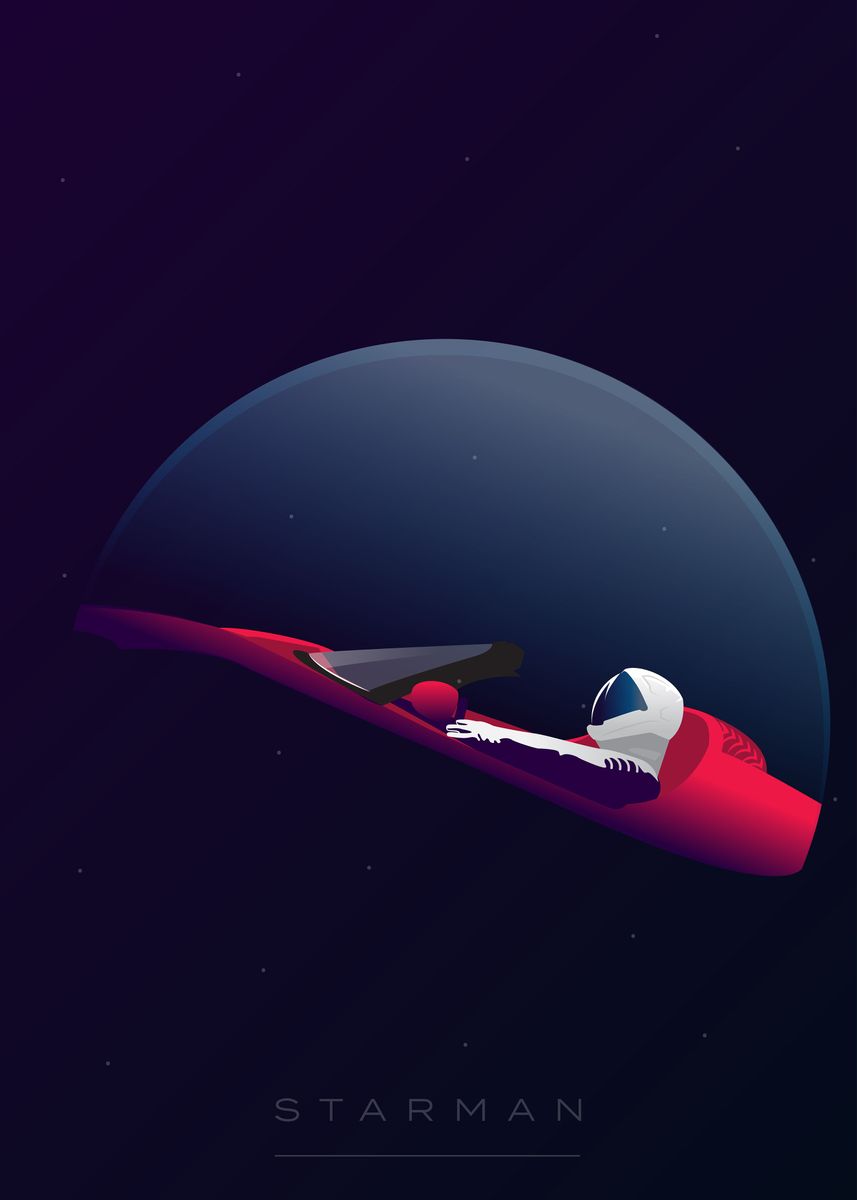 'Starman' Poster, picture, metal print, paint by Benjamin | Displate