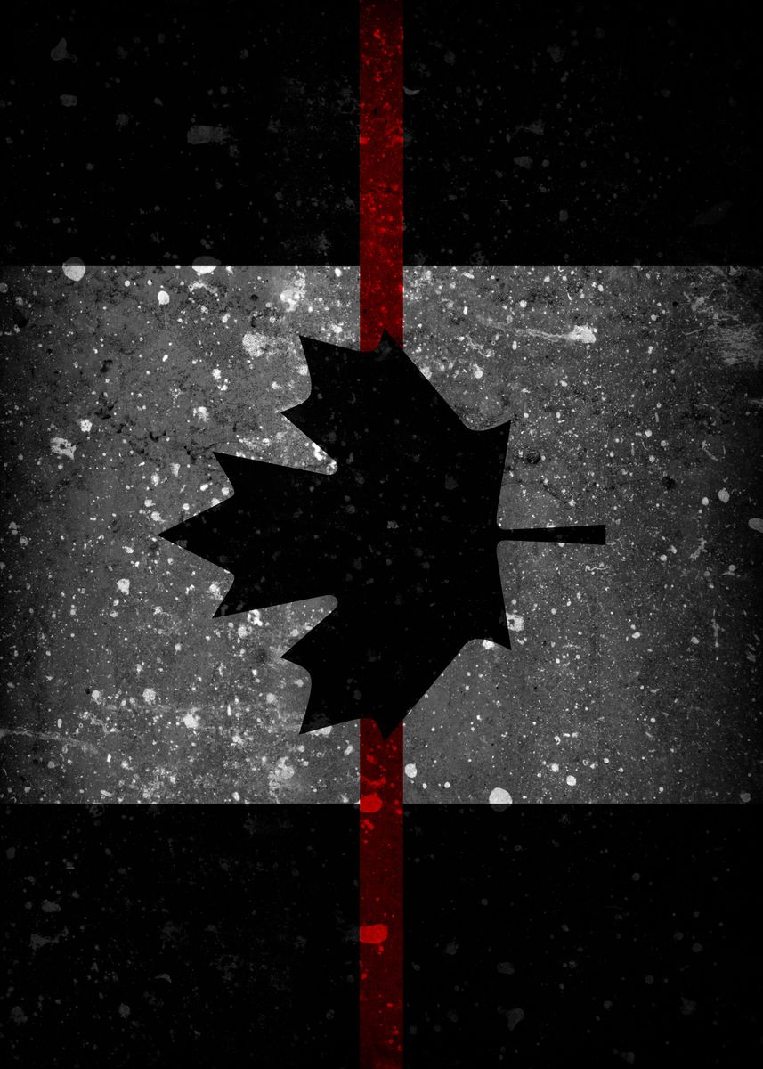'Thin Red Line Canada' Poster, picture, metal print, paint by Dale Broman | Displate