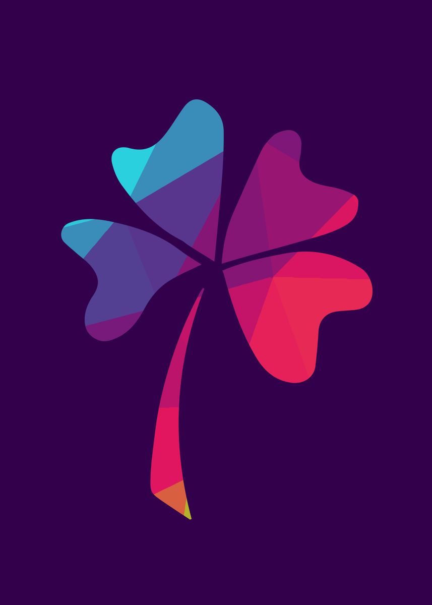 'Rainbow Clover 2' Poster, picture, metal print, paint by Maricris M ...