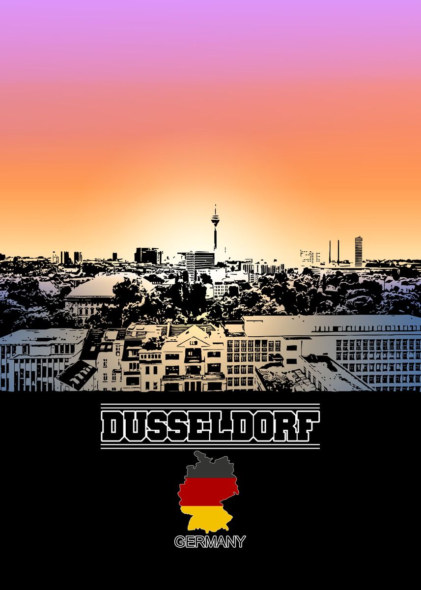 'Dusseldorf' Poster by Printed Artings | Displate