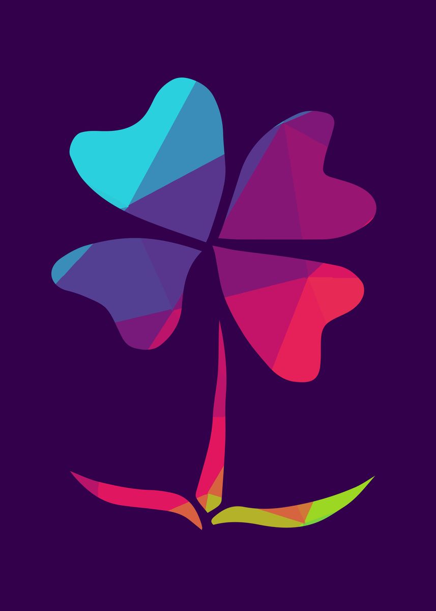 'Rainbow Clover 1' Poster, picture, metal print, paint by Maricris M ...