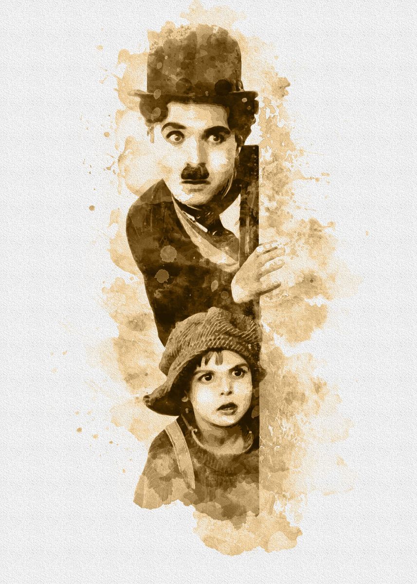 'charlie chaplin coffee pai' Poster, picture, metal print, paint by ...