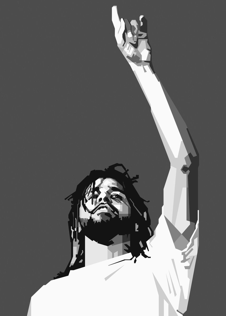 'J Cole illustration' Poster by nofa aji zatmiko | Displate