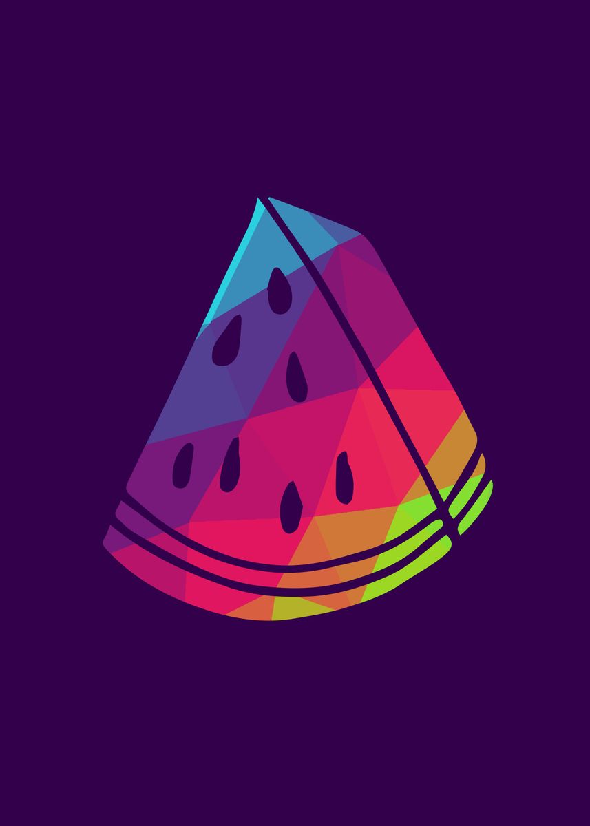'Rainbow Watermelon 1' Poster by Maricris M | Displate