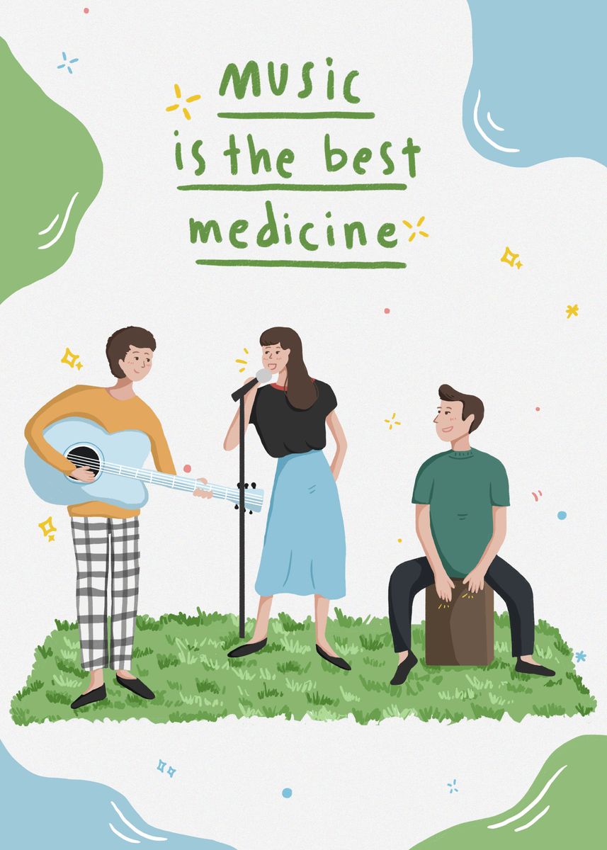 'Music Is The Best Medicine' Poster, picture, metal print, paint by ...