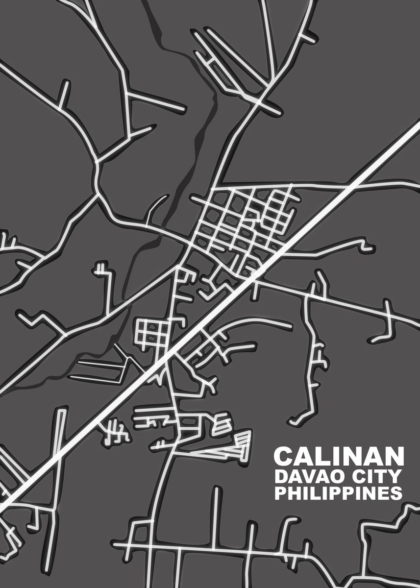 'Calinan Davao City Map' Poster by Pashieey Yhamada | Displate