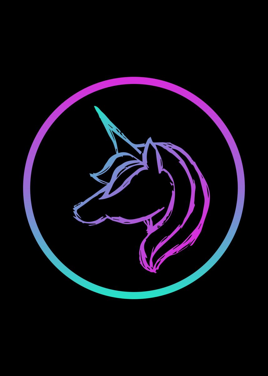 'Neon Unicorn 3' Poster, picture, metal print, paint by Maricris M ...