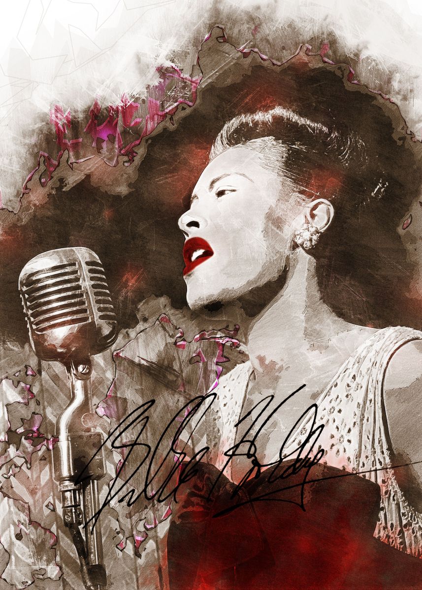 'Billie Holiday' Poster, picture, metal print, paint by Petra ...