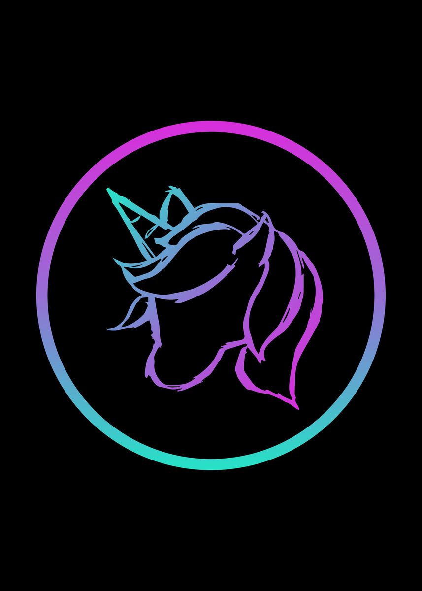 'Neon Unicorn 1' Poster, picture, metal print, paint by Maricris M ...