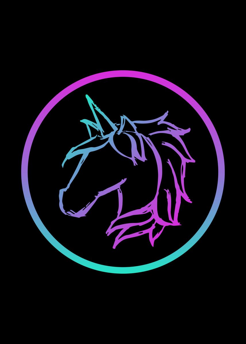 'Neon Unicorn 7' Poster, picture, metal print, paint by Maricris M ...