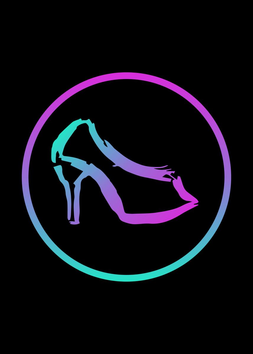 'Neon Heels Shoes 1' Poster, picture, metal print, paint by Maricris M ...