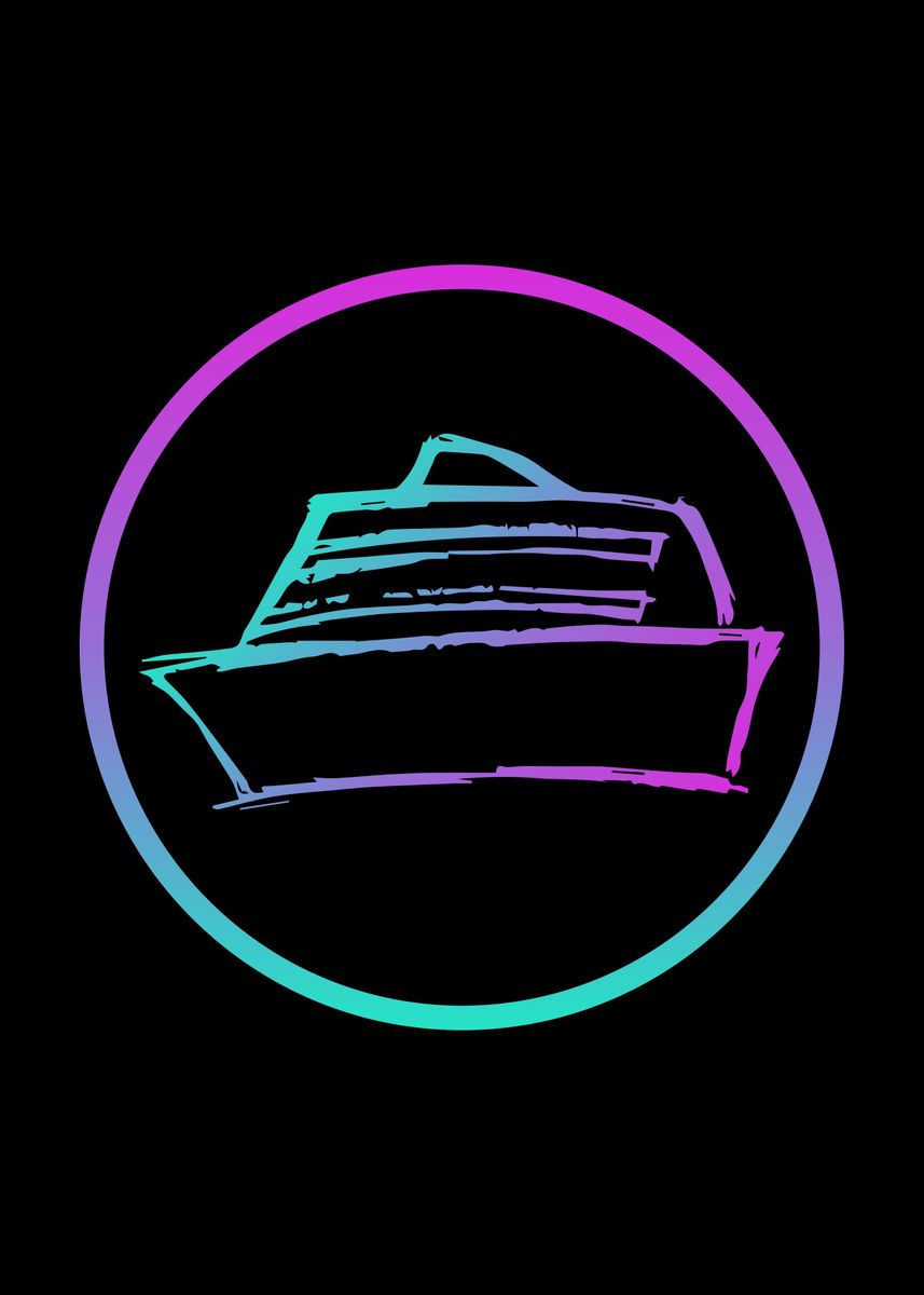 'Neon Ship or Boat 4' Poster by Maricris M | Displate